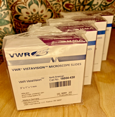 X4 Box VWR VISTAVISION 288 total MICROSCOPE SLIDES 3" X 1" X 1 MM WHITE ...
