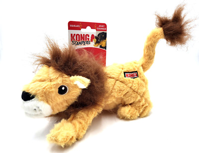 KONG Scampers Lion Medium Plush Low Tone Squeaker Toss Shake Dog Toy ...