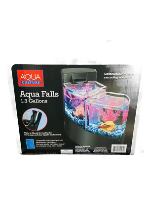 AQUA Betta Falls 2 Section Aquarium Fish Tank With QuietFlow Power ...