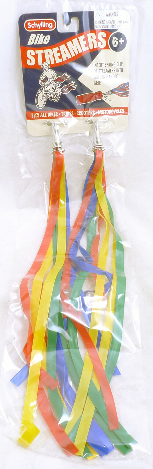 Set 2 Retro Bicycle Streamers Bike 12" Handlebar Schylling Red Blue ...