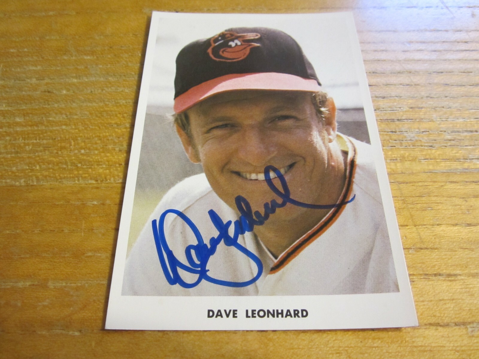 Dave Leonhard Autographed Signed 3.5X5.25 Photo MLB Baseball Baltimore ...
