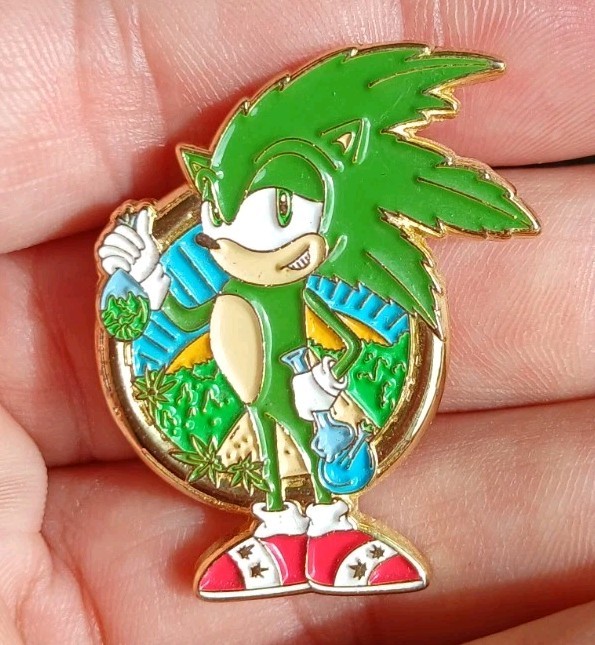 Sonic The Hedgehog X 420 Chronic The Hemphog Funny Enamel Pin Weed Pot ...