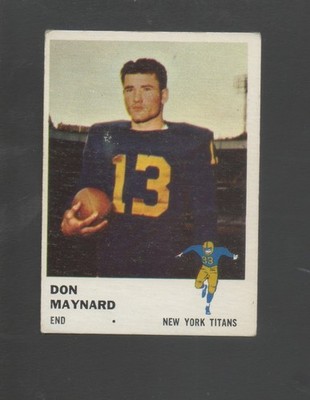 1961 Fleer Football Card #215 Don Maynard-New York Titans vg ex Card | eBay