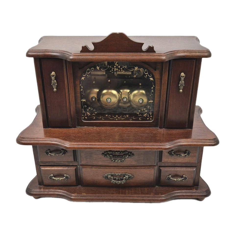 Antique Gorham Musical Jewelry Box With Striking Bells Sankyo Orchestra ...