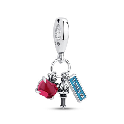Times Square Apple Charm 925 Sterling Silver Charm for Bracelet ...