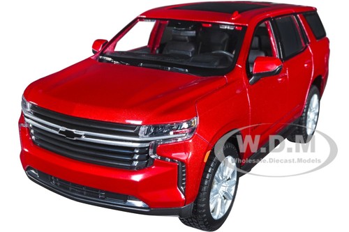 Box Dented 2021 CHEVROLET TAHOE RED METALLIC 1/26 DIECAST BY MAISTO ...