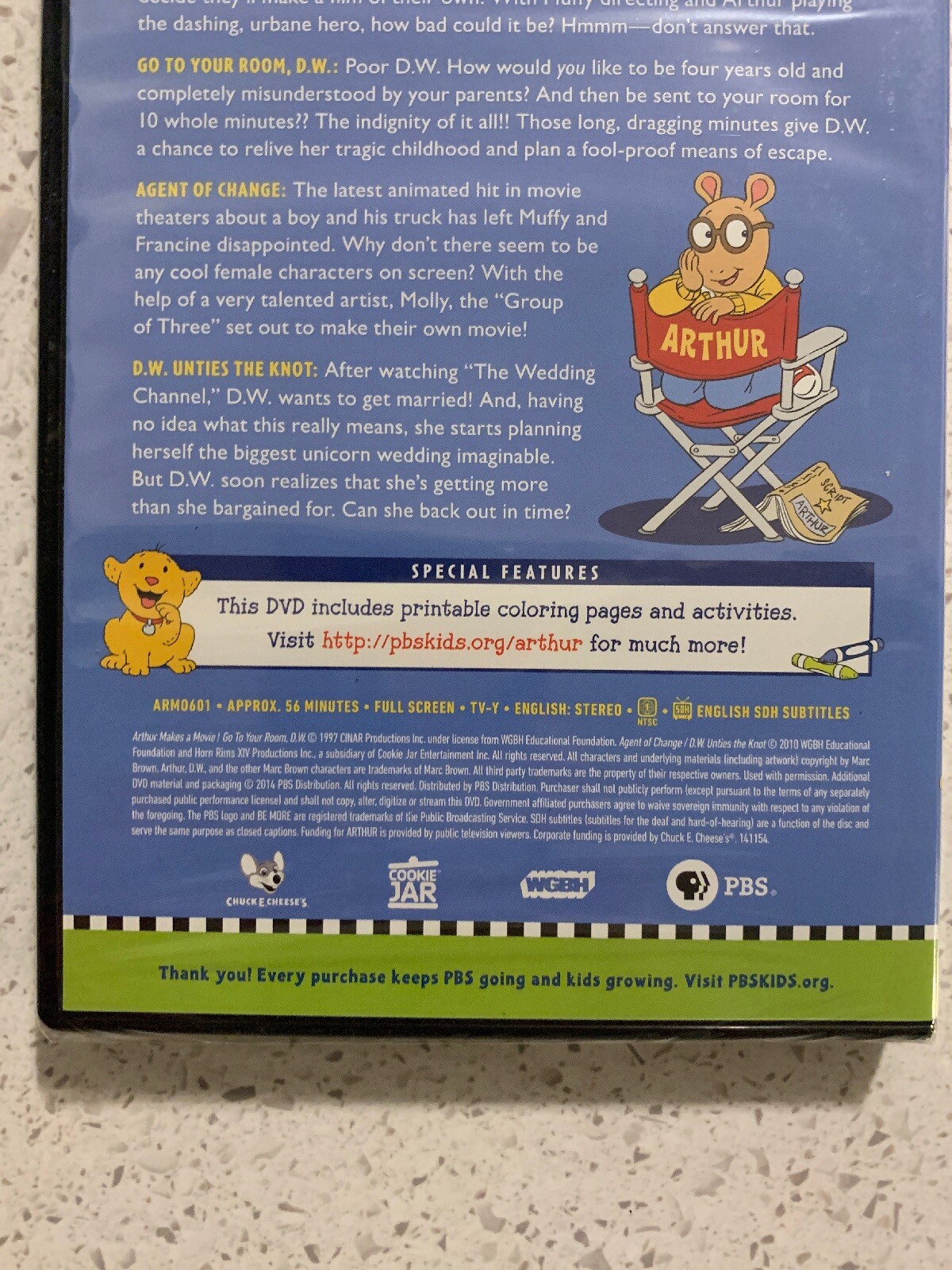 Arthur Makes A Movie DVD 4 Great Arthur Adventures SEALED NEW PBS Kids ...