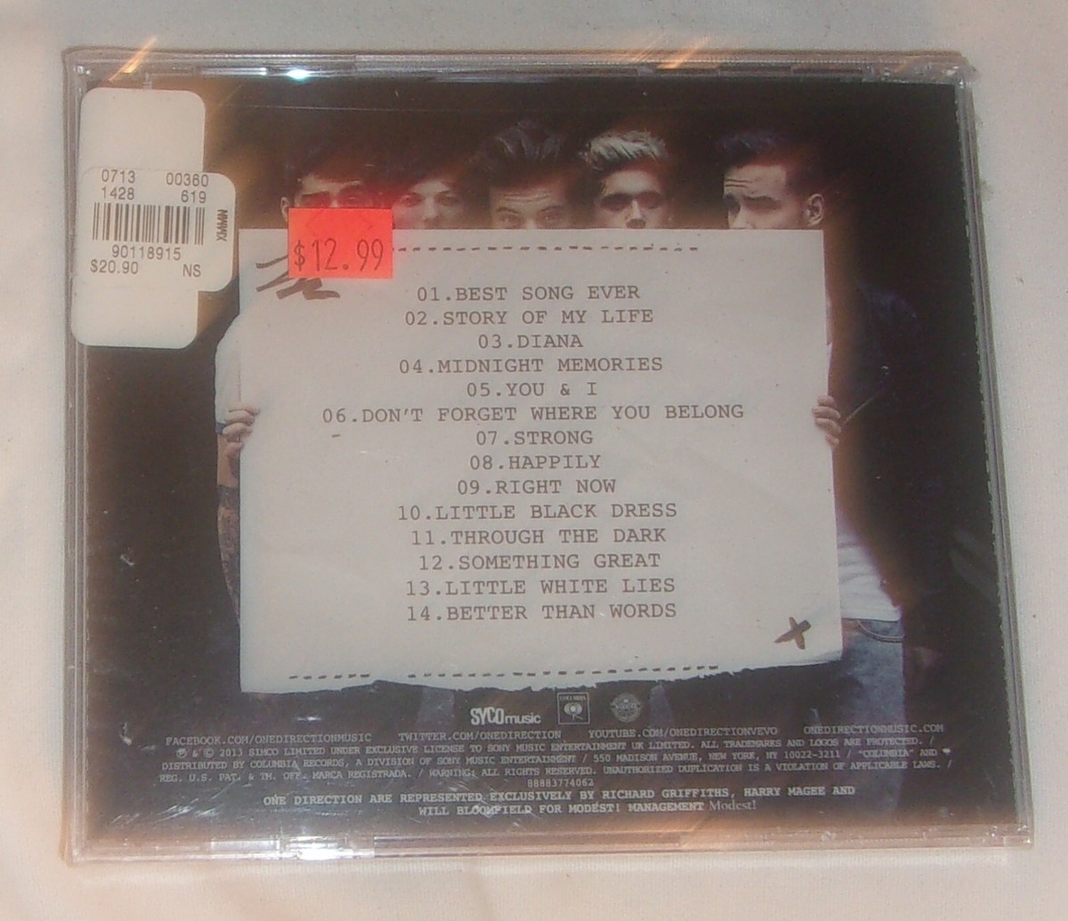 One Direction Diana Album Cover One Direction Midnight Memories ( CD