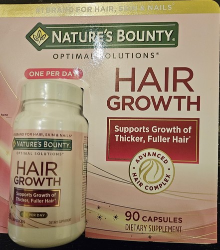 Nature's Bounty Optimal Solutions Hair Growth 90 Capsules Expires: 04/ ...