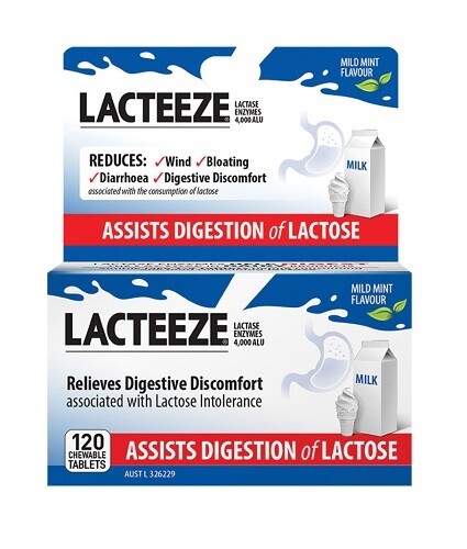 3 x Lacteeze 120 Chewable Tablets Assists Digestion of Lactose Dairy | eBay