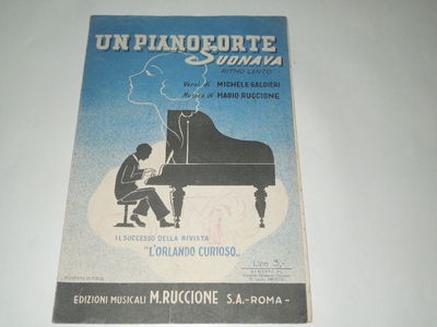 SPARTITI MUSICALE -UN PIANOFORTE SUONAVA MUSICA DI MARIO RUCCIONE. | eBay