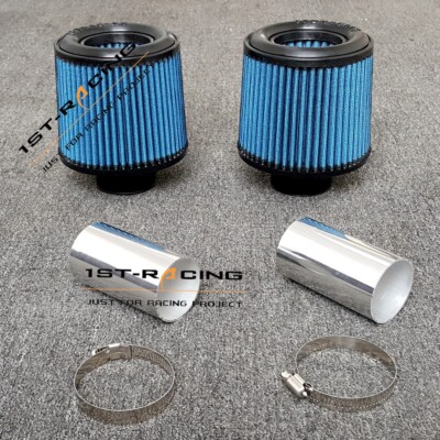 Twin Turbo Dual Cone Air Intake Filter Kit For BMW N54 135 335i 535i Z4 ...