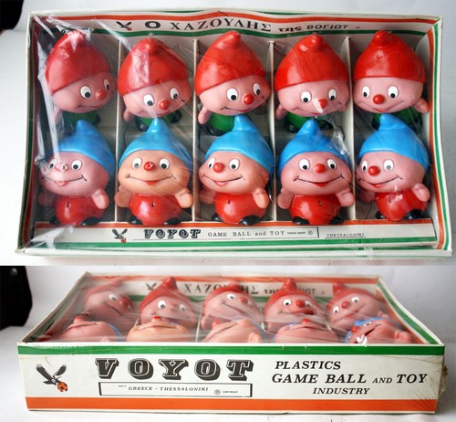 10X VINTAGE 70'S DUMMY SMURF RUBBER SQUEEZE SQUEAK FIGURE VOYOT GREECE ...