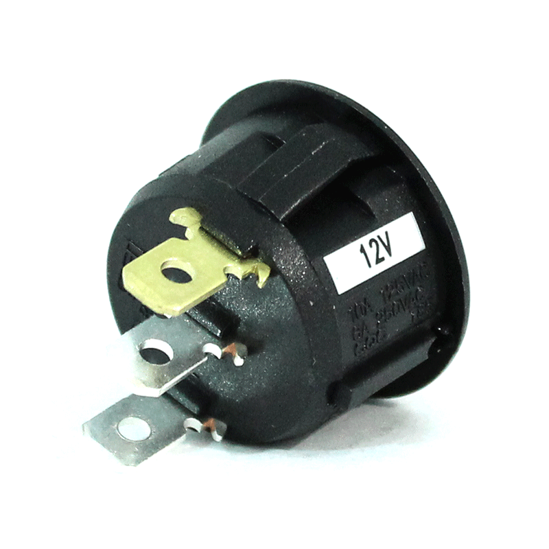 SCI R13-112 Black Round Rocker Switch Green LED 3P SPST On-Off 12VDC | eBay