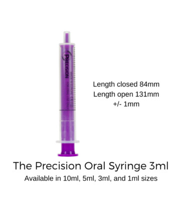 3ml Oral Syringe - Pack of 5 Precision Purple Oral Syringes, Reusable ...