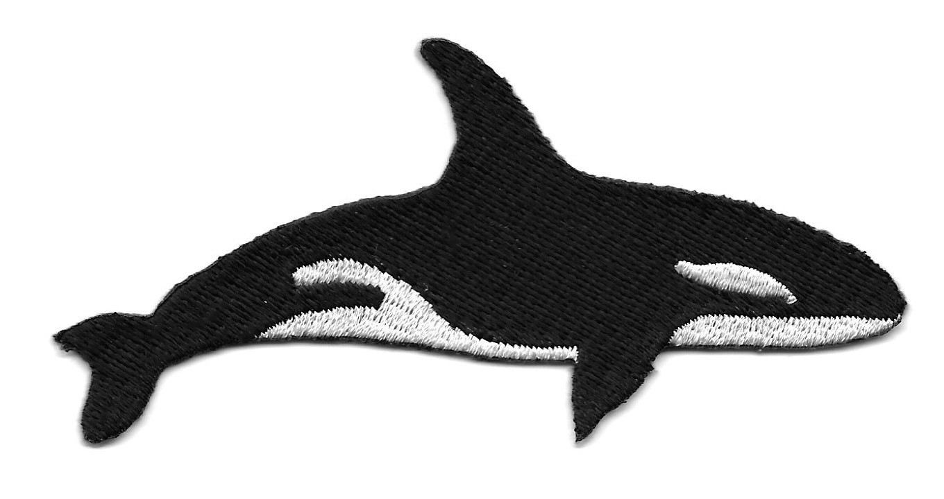 Whale - Orca - Aquatic - Ocean - Embroidered Iron On Patch - Right - 4 ...