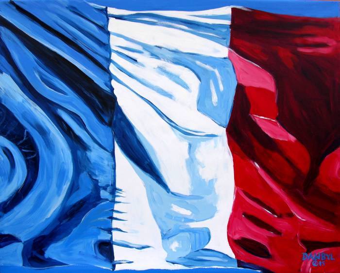 French FLAG Original Art PAINTING DAN BYL Paris Contemporary Modern ...