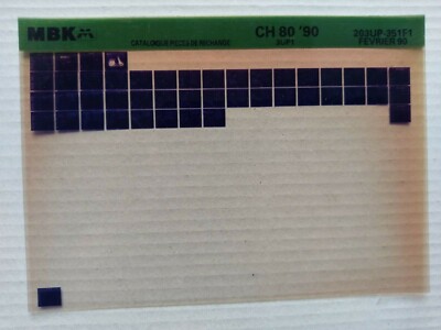 Microfiche MBK CATALOGUE DE PIECES RECHANGE CH 80 '90 3UP1 203UP-351F1 ...