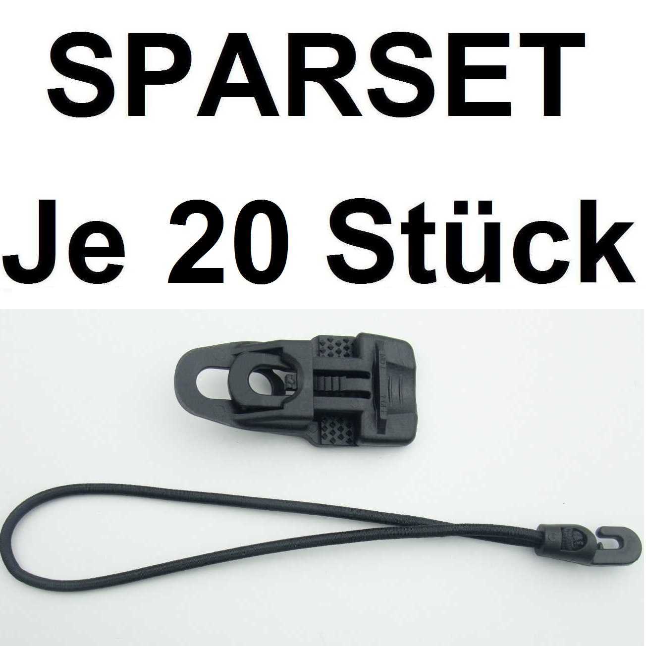 20x Spannklammer schwarz MIDI-CLIP-Planen-Spanner-Halter + 25cm Ø 4cm ...