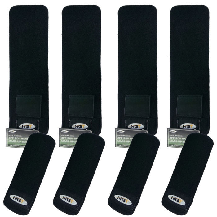 4 x 2pc CARP FISHING ROD BANDS FOR MADE UP RODS NEOPRENE STRAPS NGT ...