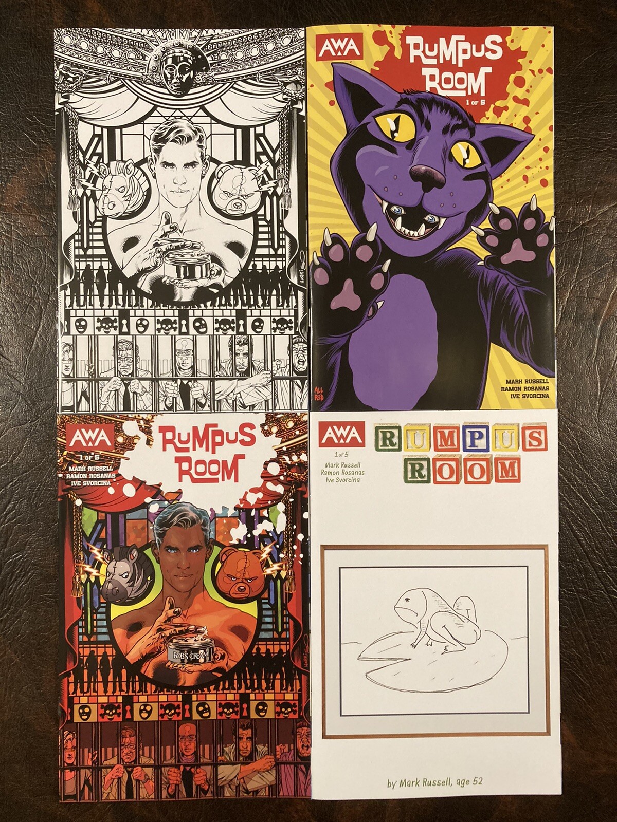 RUMPUS ROOM #1 SET OF 4 1:15 B&W HARRIS ALLRED RUSSELL VARIANT AWA ...