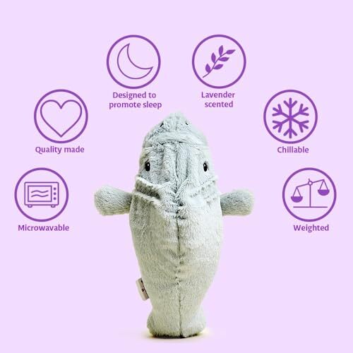 Warmies Gray Manatee Microwavable Stuffed Animal Weighted Plush Toy 13 ...