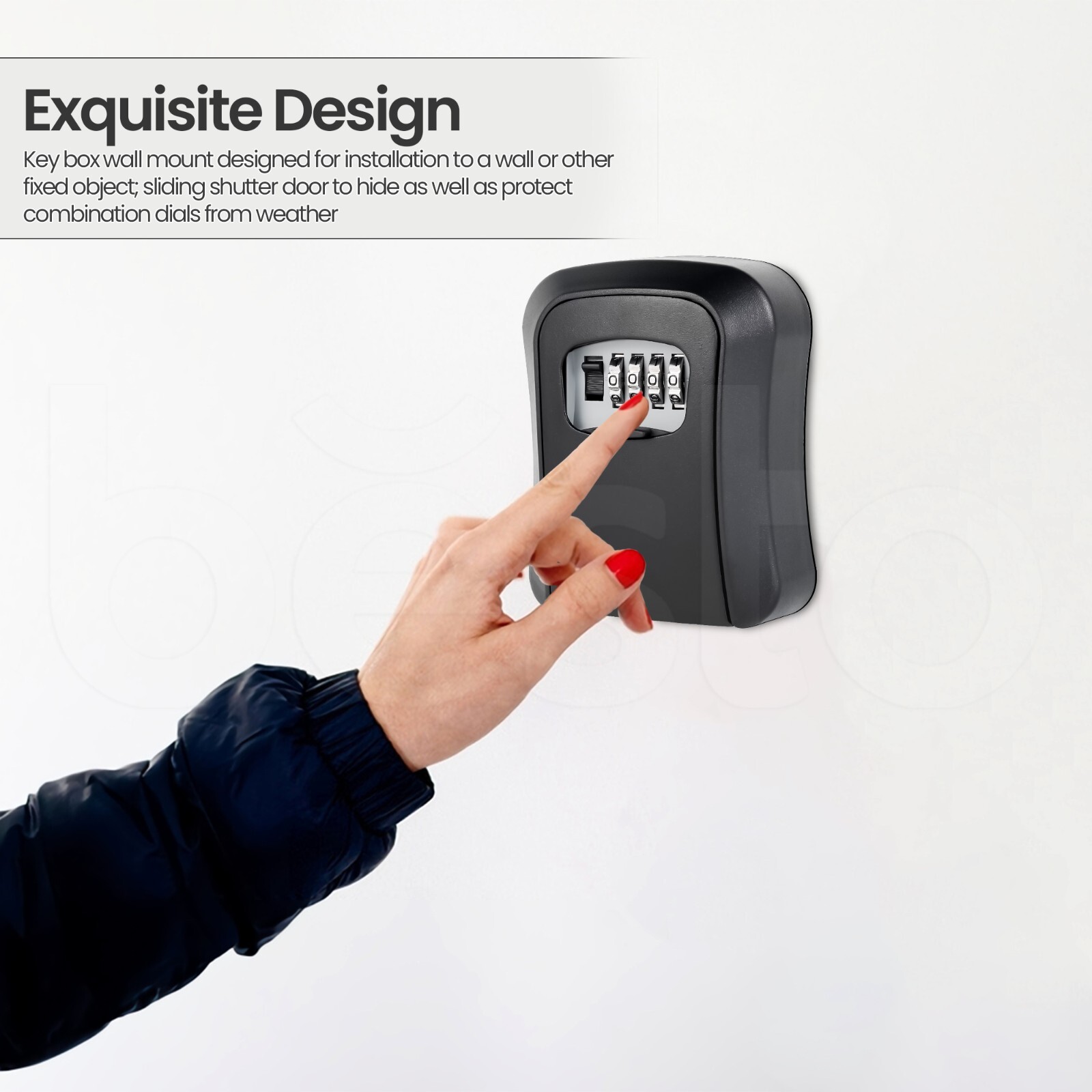 4Digit Wall Mounted Combination Key Lock Safe Secure Key Indoor Outdoor ...