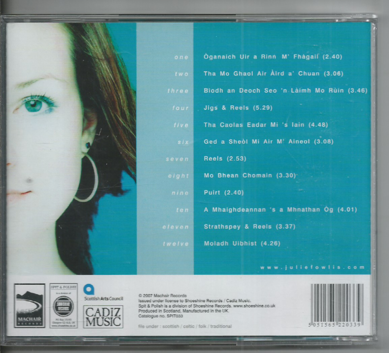 JULIE FOWLIS CD Mar a tha mo chridhe As my heart is 2007 Machair 12 ...