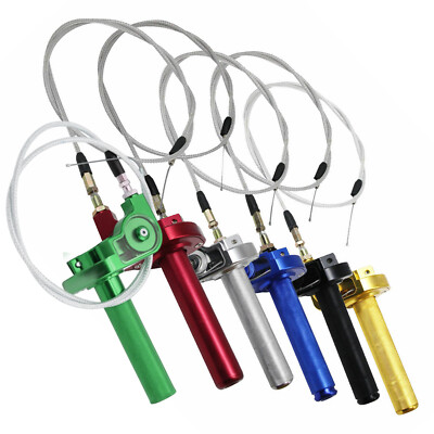 Aluminum 22MM 7/8'' Throttle Turn Grip Quick Twister & Cable Motorcycle ...