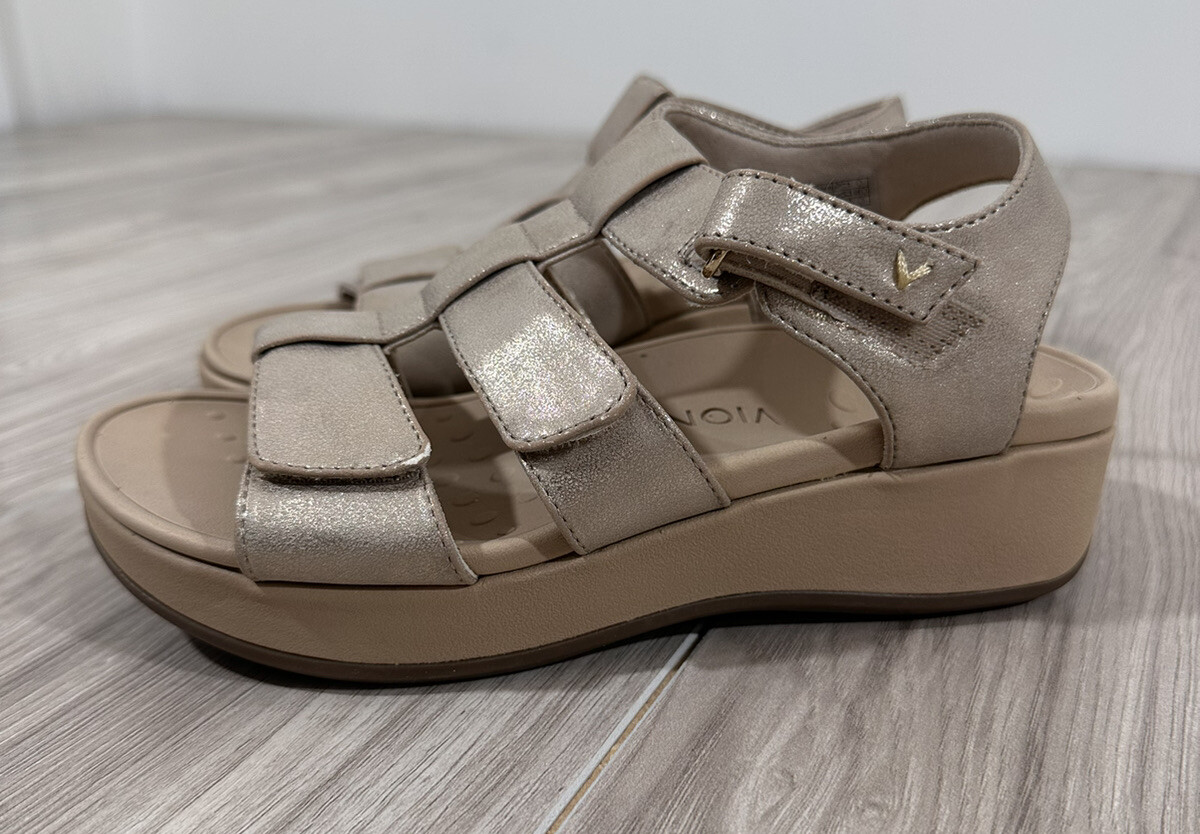 Vionic Tami Metallic Gold Platform Wedge Sandals US S… - Gem