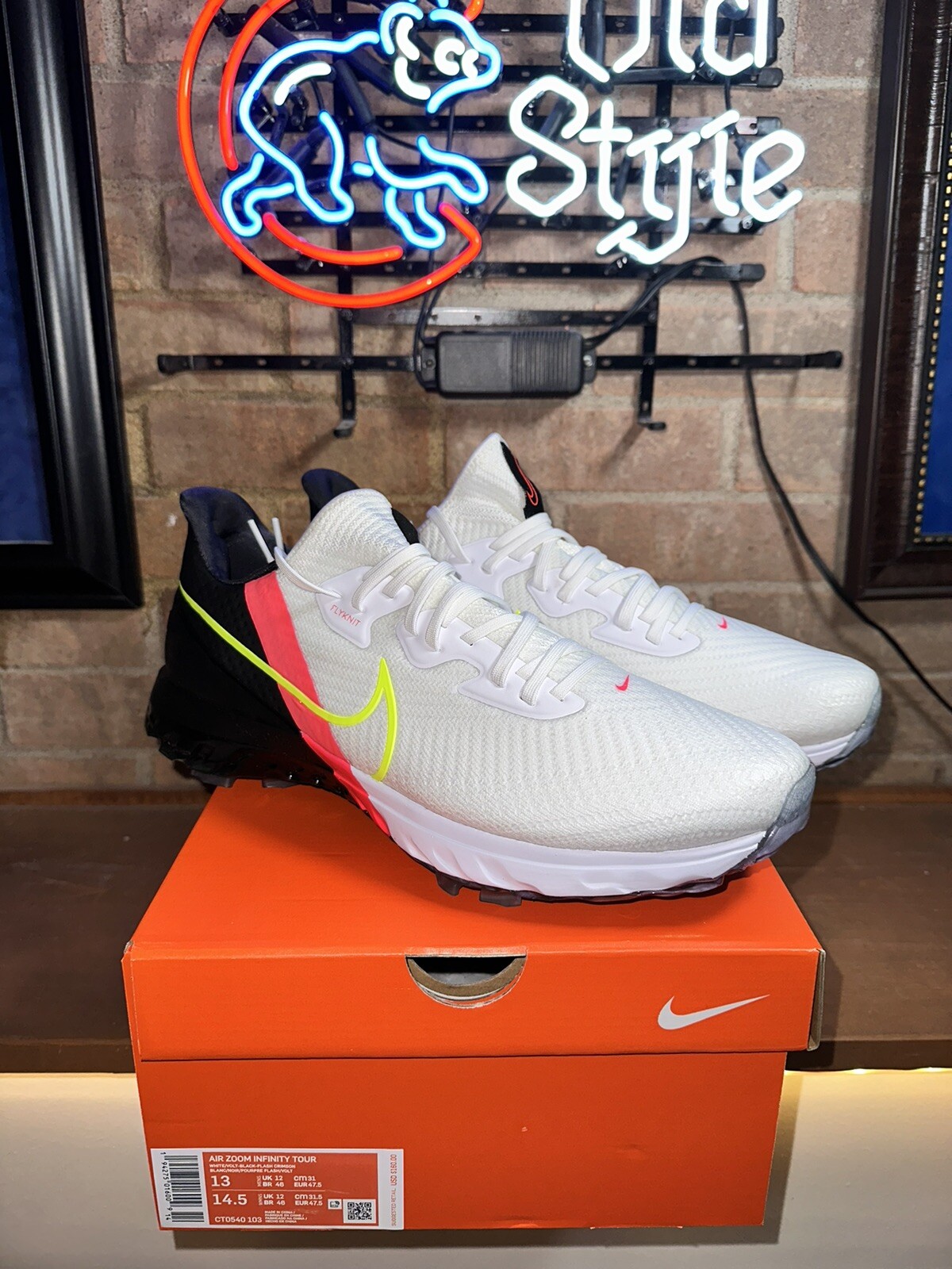 Nike Air Zoom Infinity Tour Golf Shoes - White/Volt/Black/Crimson ...