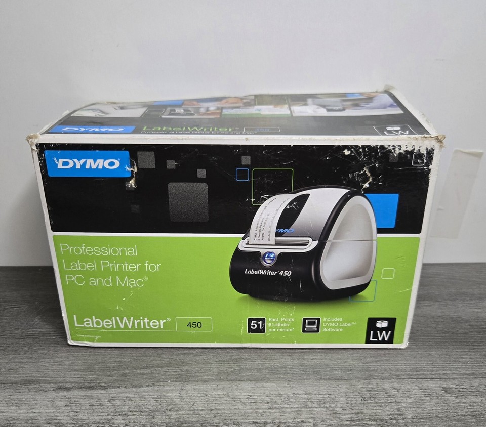 Dymo LabelWriter Label Printer 450 Turbo Model 1750283 W/Box For Parts ...