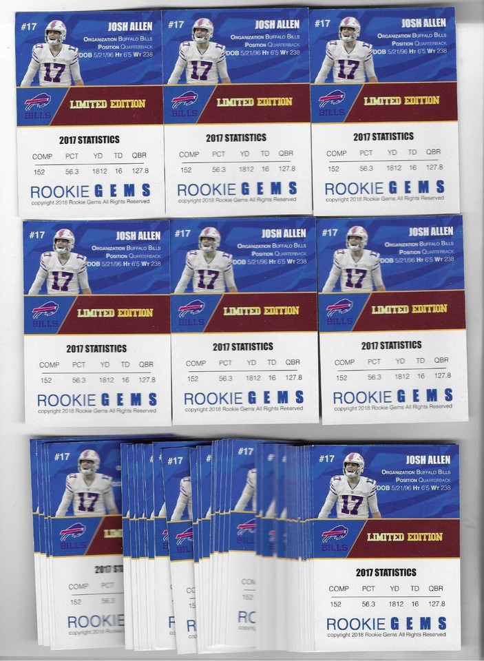 Investor Lot of (50) 2018 Gold Confetti Josh Allen RC Rookie | eBay