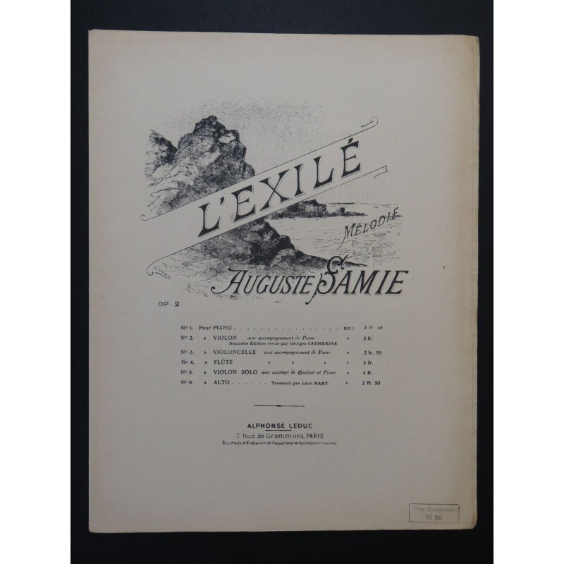SAMIE Auguste L'Exilé Violon Piano | eBay