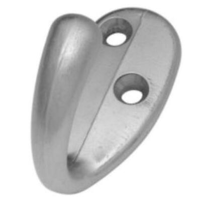 Small 2" Satin Chrome SINGLE Coat Robe Bath Utility Hook, Hickory ...