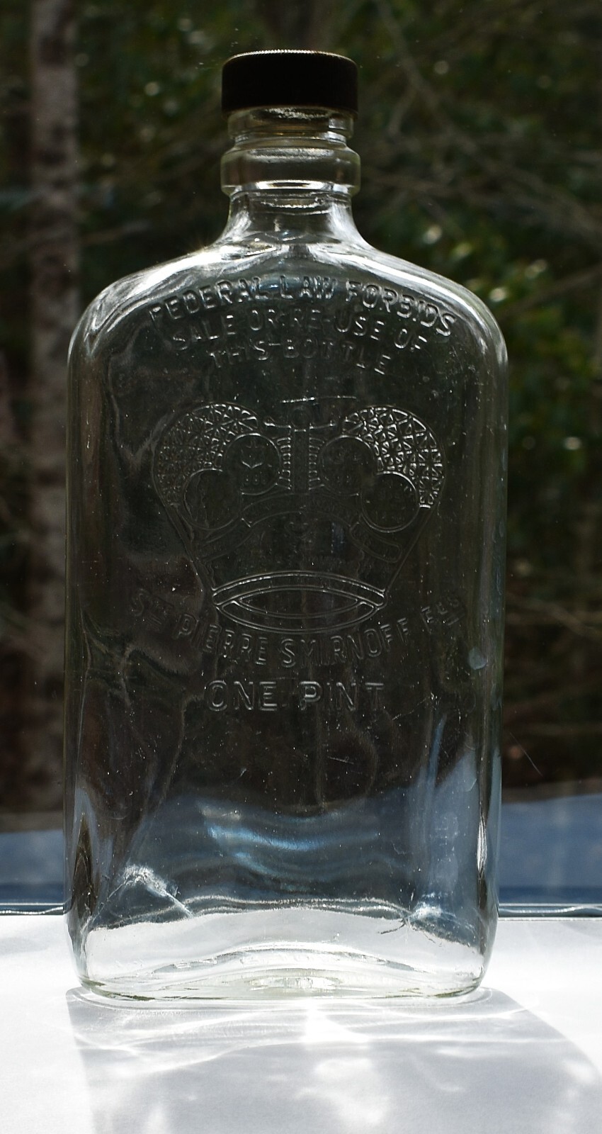 Vintage Embossed Ste Pierre Smirnoff Fls Curved Pint Crown Liquor ...