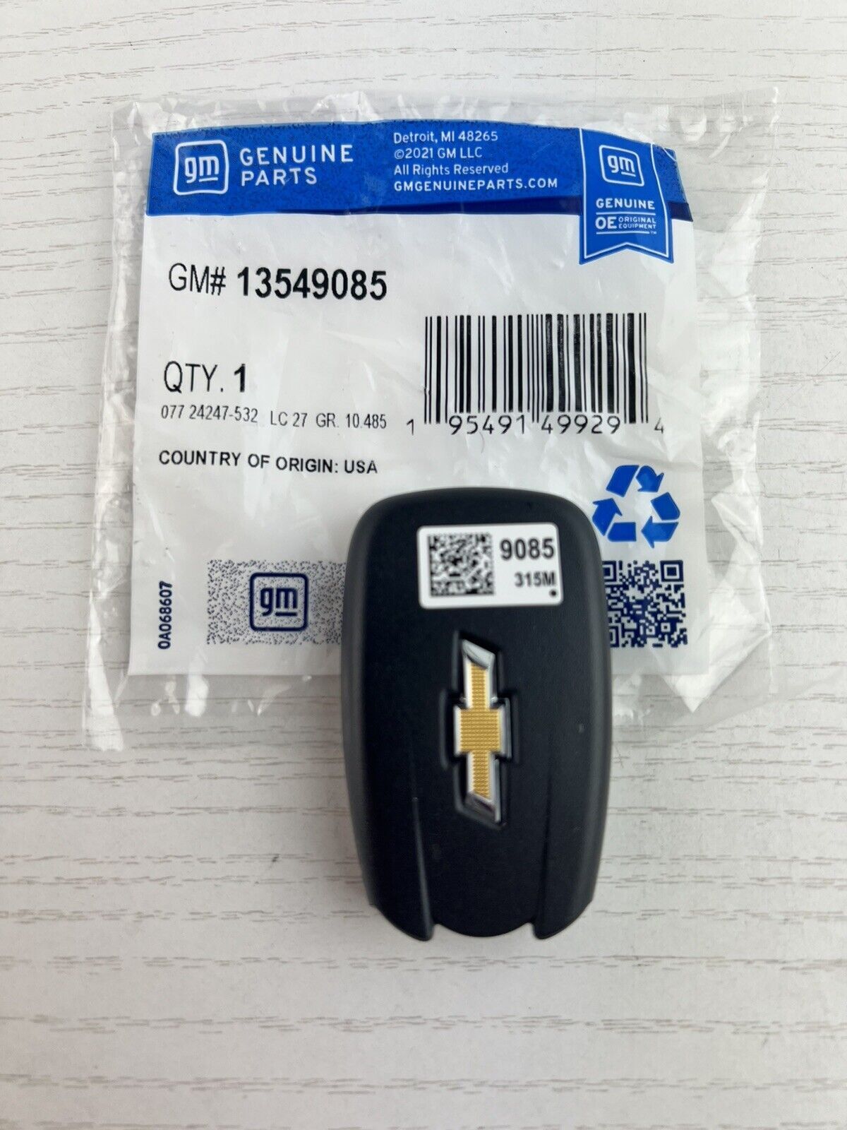 2022-2024 Chevrolet Equinox 1AS Remote Entry Key Fob Transmitter ...