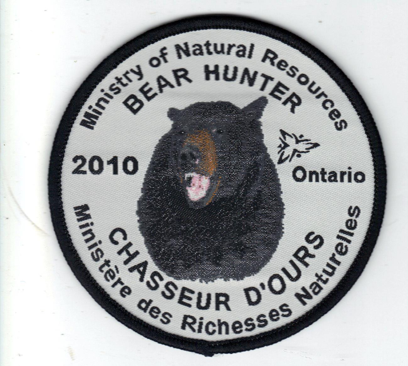 2010 ONTARIO MNR BEAR HUNTER PATCH-MICHIGAN DNR DEER-MOOSE-ELK-CREST ...