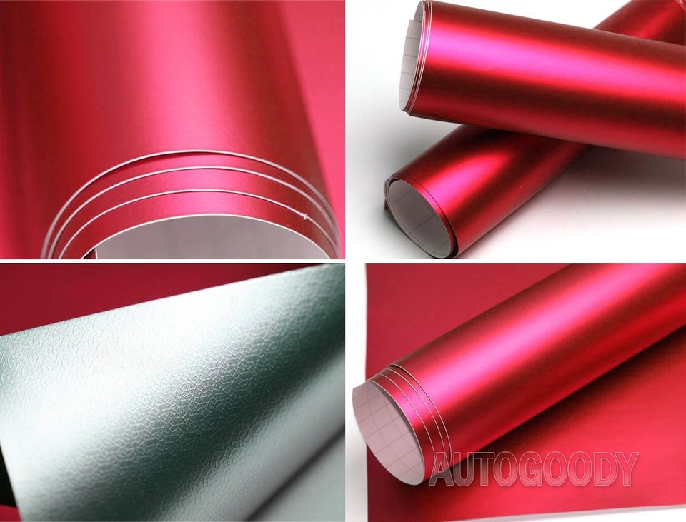 480"x60" Satin Matte Chrome Metallic Red Vinyl Film Wrap Bubble Free ...