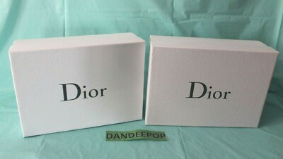 2 Dior Pebble Texture White Gift Boxes With Ribbon And Cards Black ...