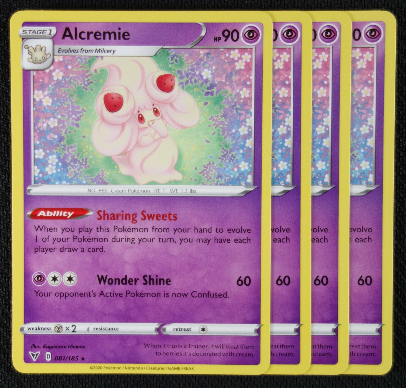 Pokemon Cards 4x Alcremie 081/185 Playset Vivid Voltage NM/M | eBay