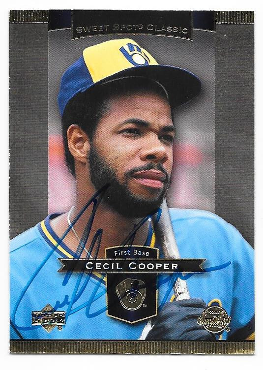 CECIL COOPER 2003 UPPER DECK SWEET SPOT AUTOGRAPHED SIGNED # 9 ...