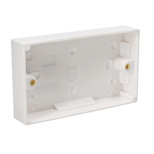 35mm White Double Surface Mount Pattress Back Box Wall Socket Switch ...