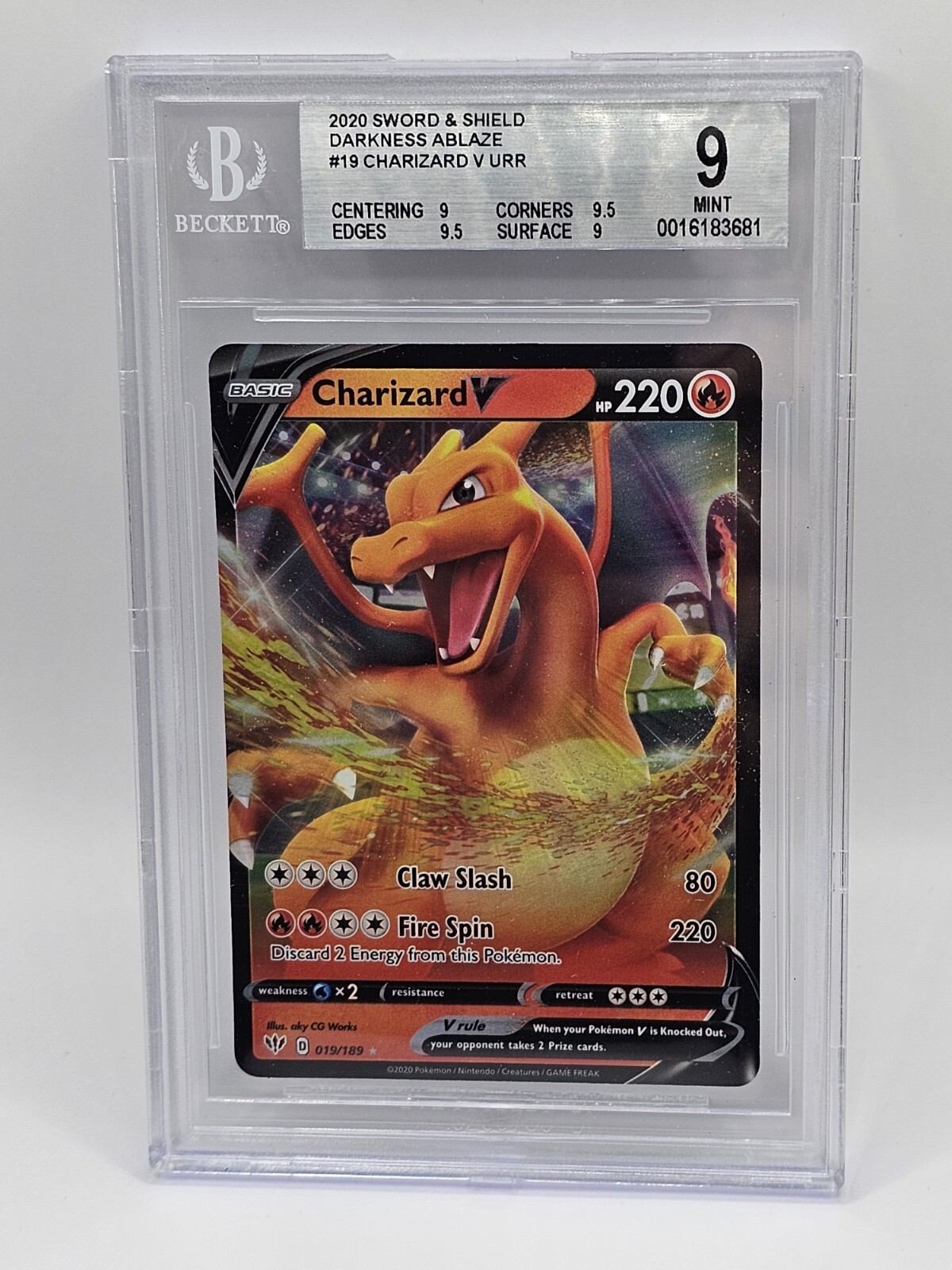 BGS 9 Charizard V Darkness Ablaze 019/189 Holo Ultra Rare Pokémon TCG ...