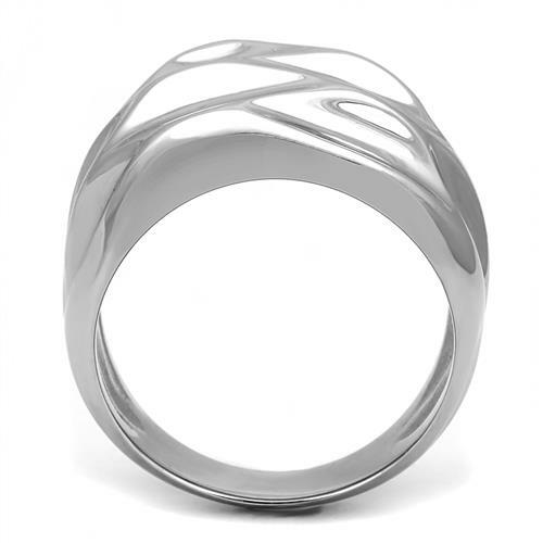 HCJ WATER WAVE STAINLESS STEEL WIDE BAND FASHION STATEMENT RING SIZE 6 ...
