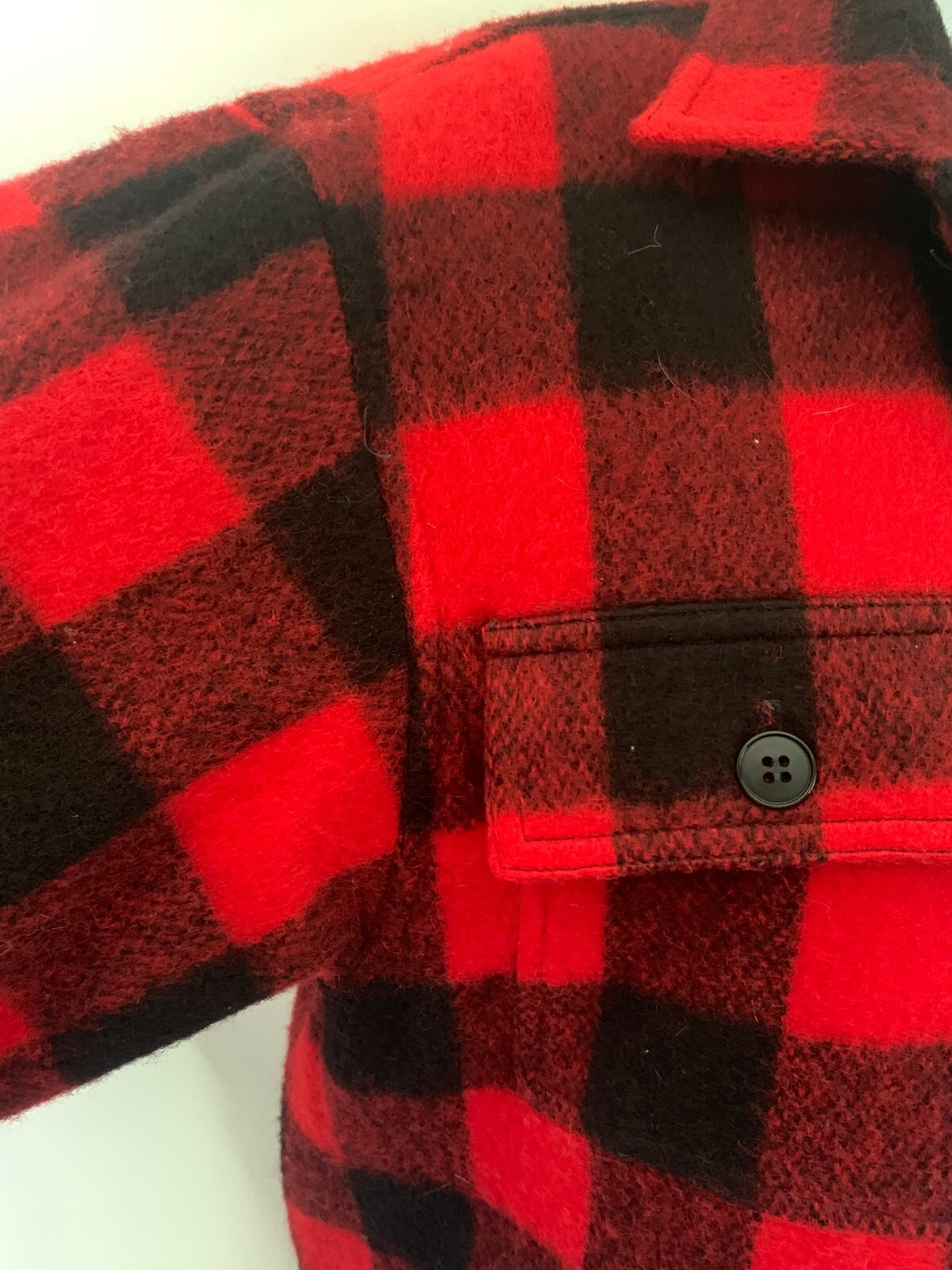 Vintage EMILY Wool Buffalo Check Full Zip Shacket Jac… - Gem