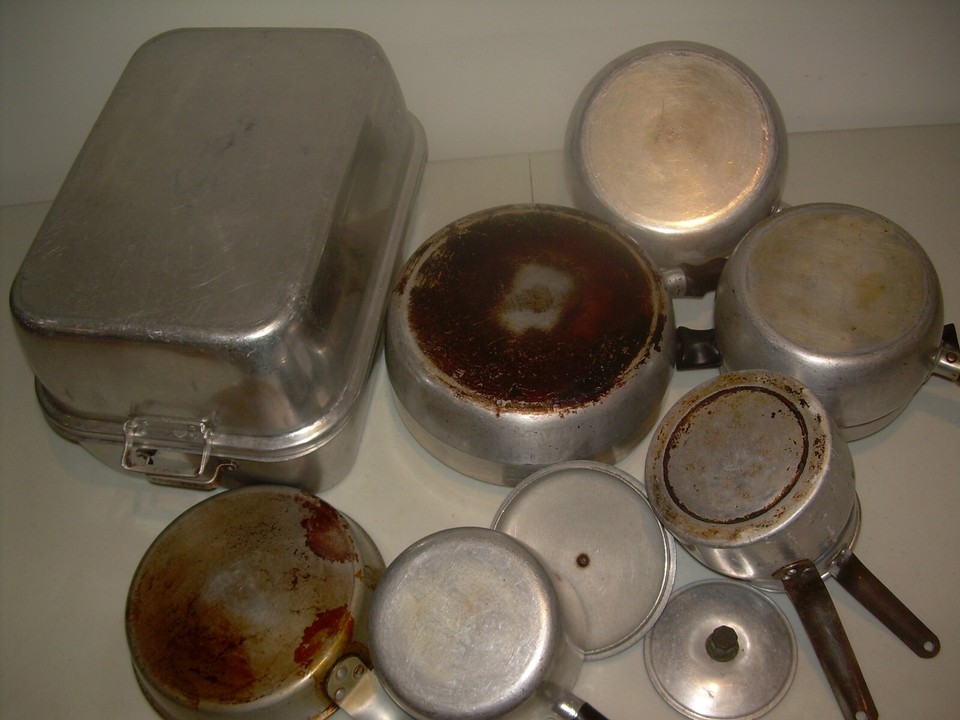 Wear-Ever 7 pc Lot Aluminum Pots Lids Cookware Set Roaster Vintage | eBay