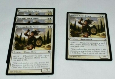 MTG card: 4x Setessan Battle Priest, White Common Creature from Theros ...