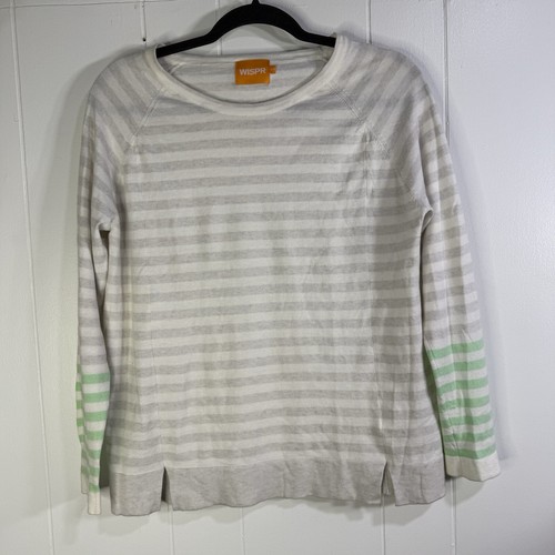 Wispr Sweater Size Small Long Sleeve Scoop Neck Striped Top Cotton ...