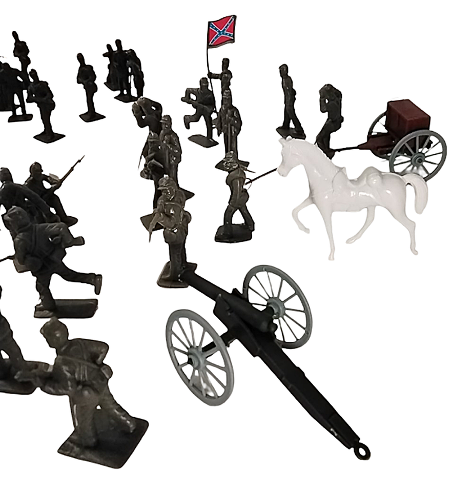 Vintage Civil War Union vs Confederate Army Men Play Set Lot of 50 ...